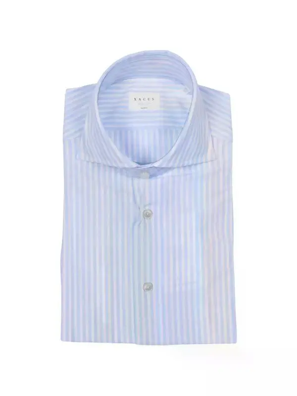 XACUS Active Button-down Striped Shirt - Blue