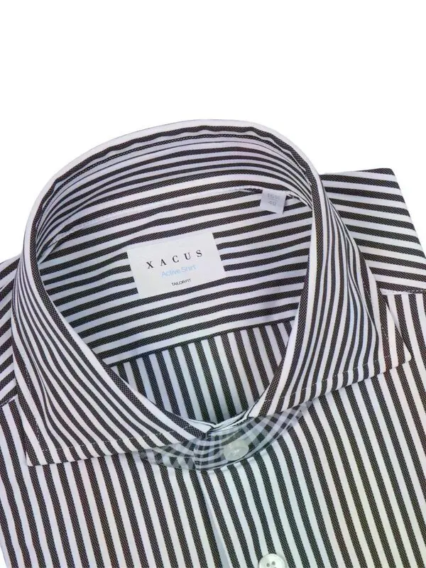 XACUS Active Striped Button-down Shirt - Black