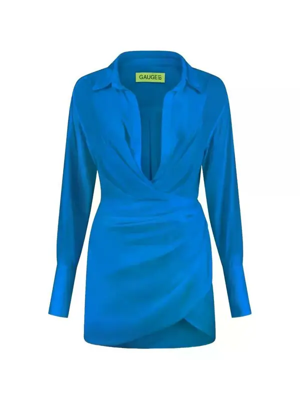 Gauge81 Naha Wrap-style Mini Dress - Blue