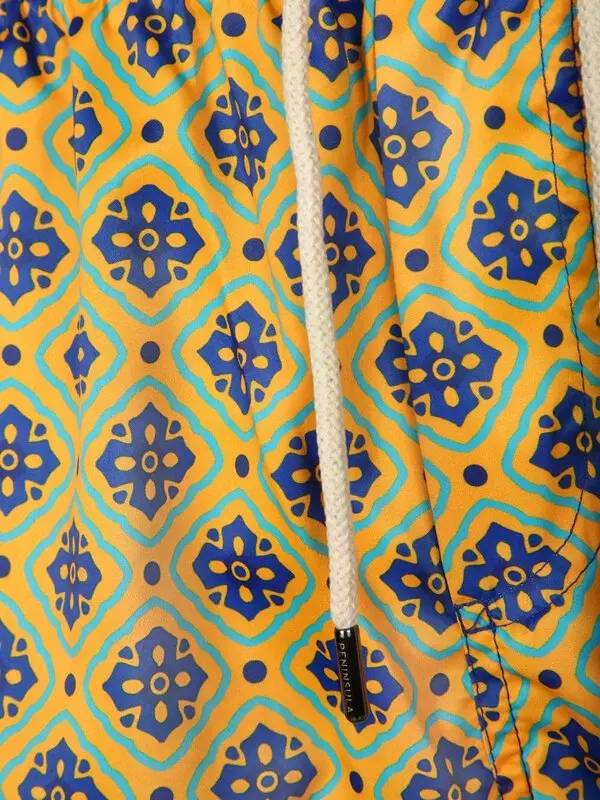 PENFIELD Geometric Print Drawstring Swim Shorts