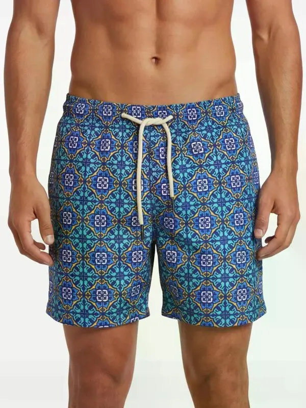 PENINSULA SWIMWEAR Panarea Printed Swim Shorts - Blue