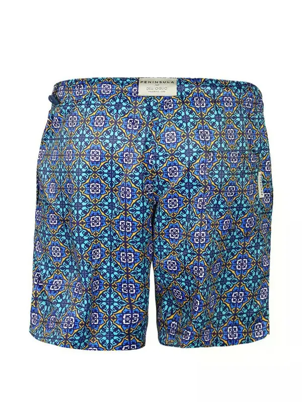 PENINSULA SWIMWEAR Panarea Printed Swim Shorts - Blue