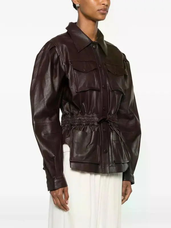 Farm Rio Drawstring Waist Leather Jacket