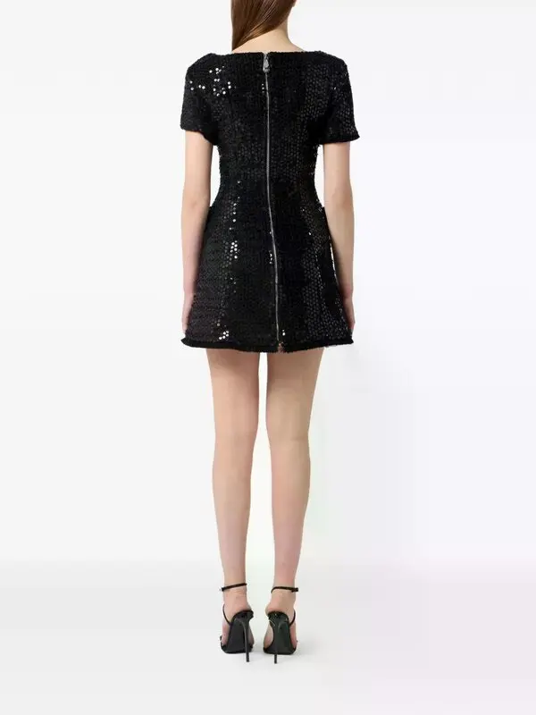 Philipp Plein Sequin-embellished Tweed Mini Dress