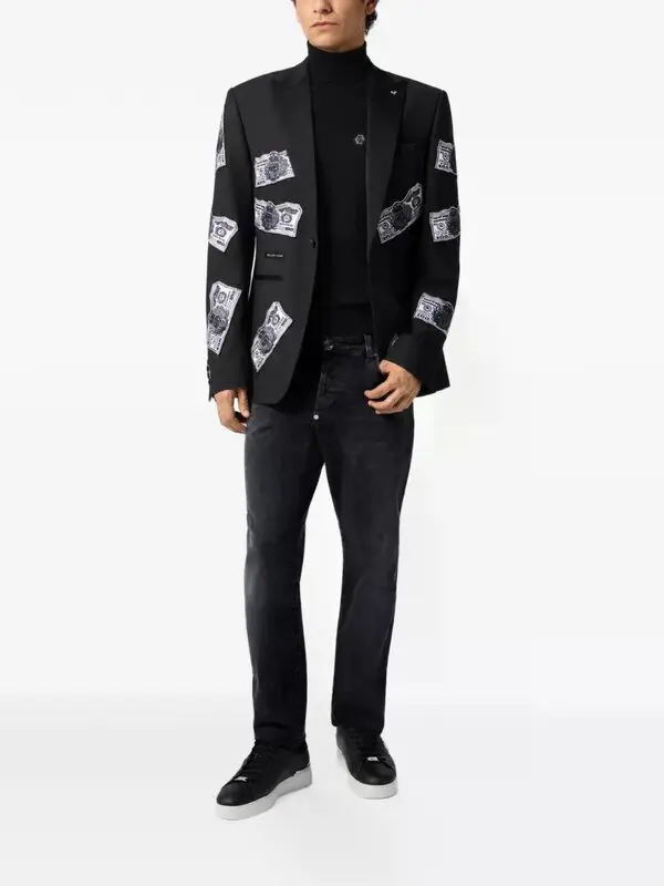 Philipp Plein Strass-embellished Dollars Blazer