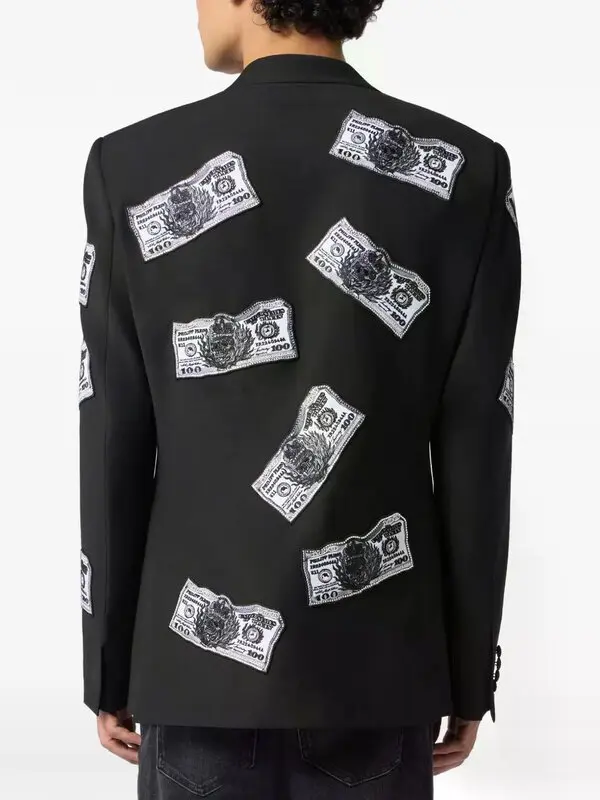 Philipp Plein Strass-embellished Dollars Blazer