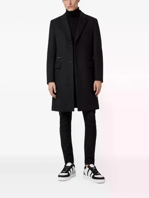 Philipp Plein Wool Coat Baroque Skull