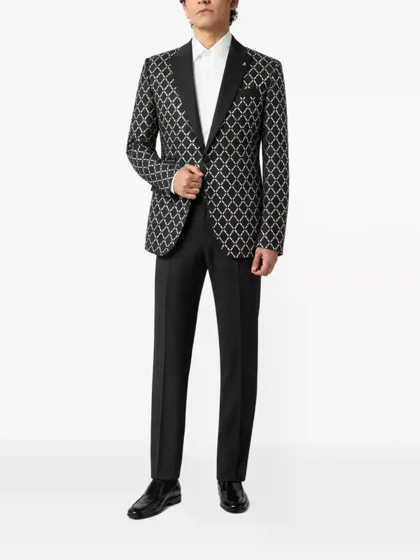 Philipp Plein Blazer All-over Strass Baguettes - Black