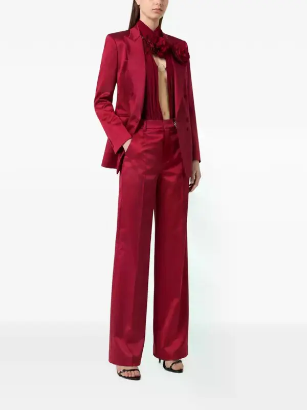 Philipp Plein Double-breasted Floral-appliqué Blazer