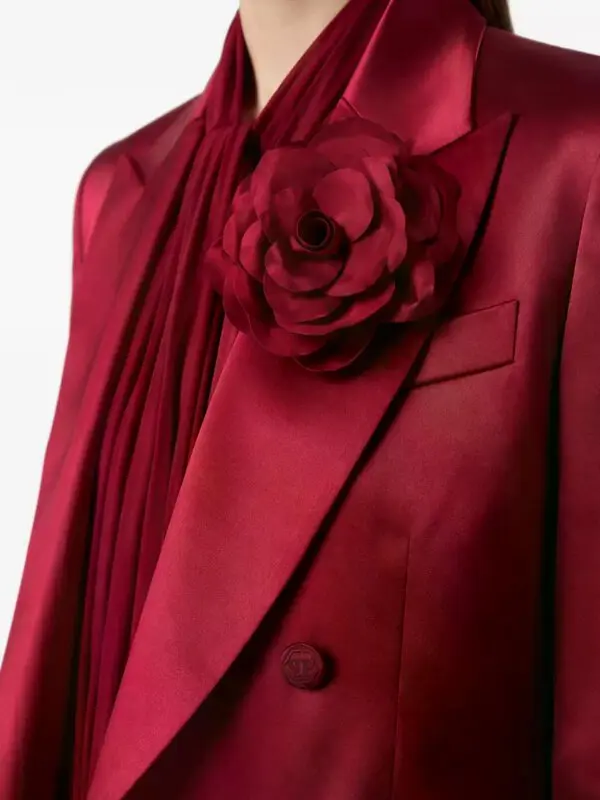 Philipp Plein Double-breasted Floral-appliqué Blazer