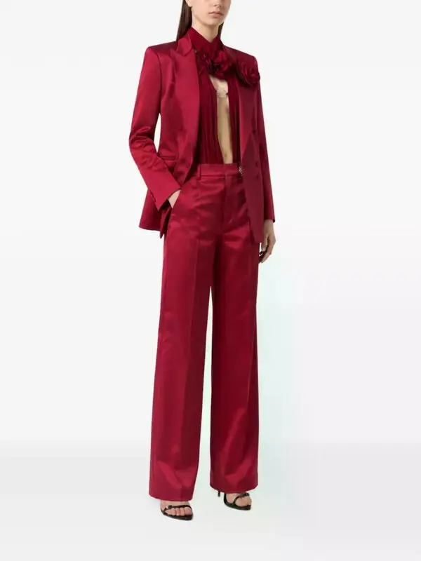 Philipp Plein Double-breasted Floral-appliqué Blazer - Red