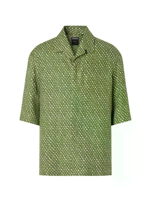 Zegna Print-pattern Linen Shirt