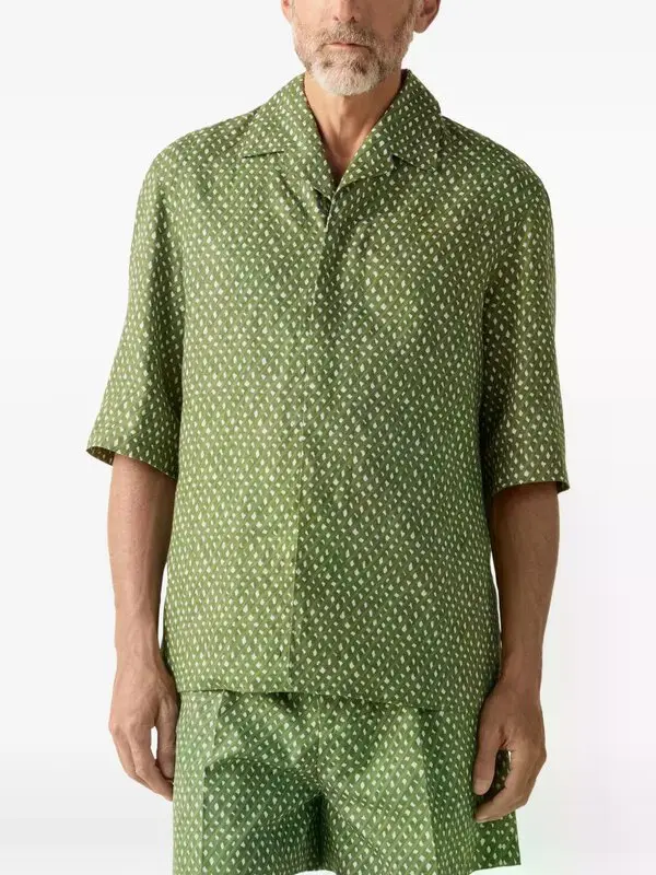 Zegna Print-pattern Linen Shirt