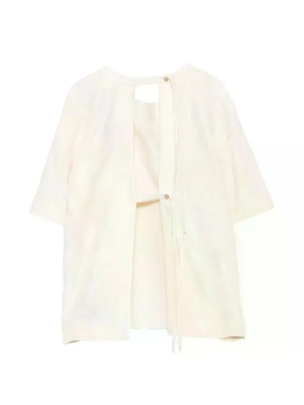 DEPARTMENT 5 Isley Floral Jacquard Blouse - Neutrals