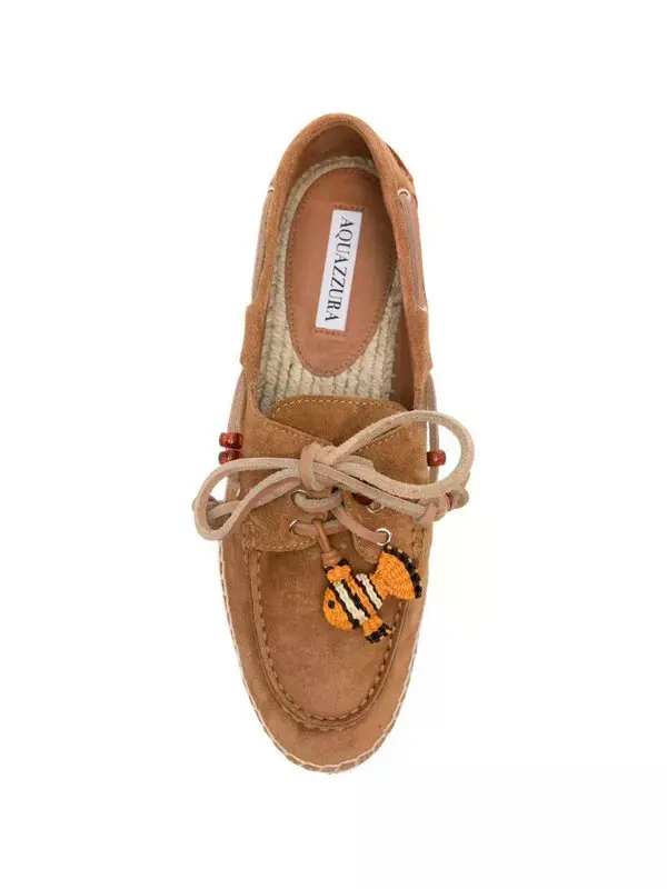 AQUAZZURA Bead-embellished Suede Espadrilles