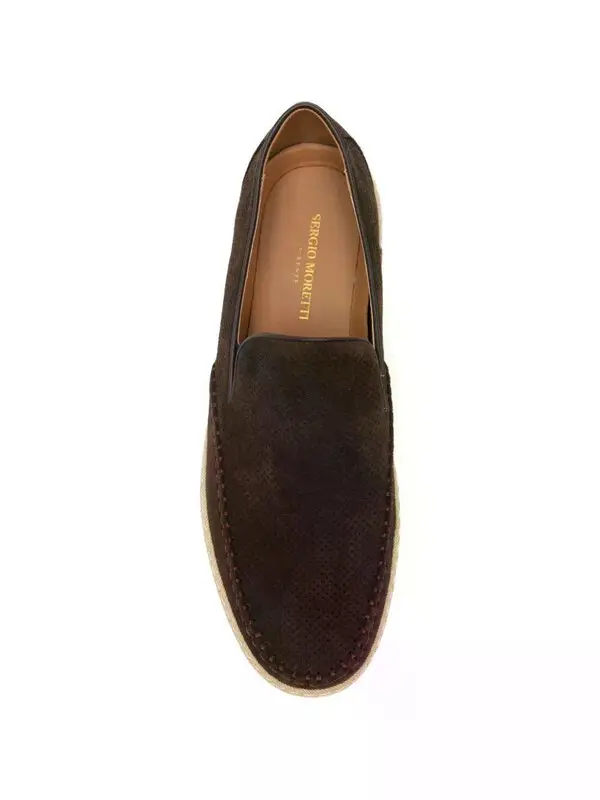 SERGIO MORETTI FIRENZE Perforated Suede Loafers