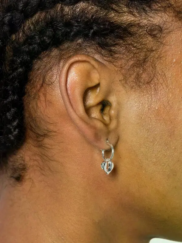 MISSOMA Molten Heart Charm Hoop Earrings
