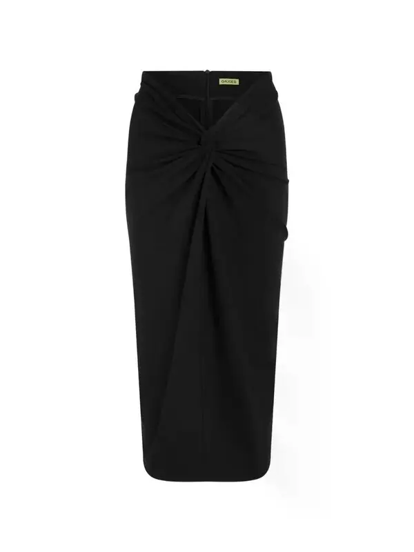 Gauge81 Barina Twist-detail Draped Midi Skirt - Black