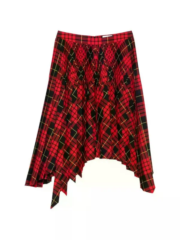 Alexander McQueen Check Pattern Asymmetric Skirt