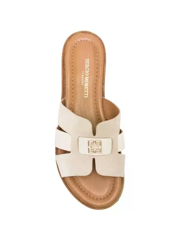 SERGIO MORETTI FIRENZE Logo Plaque Cut-out Slippers