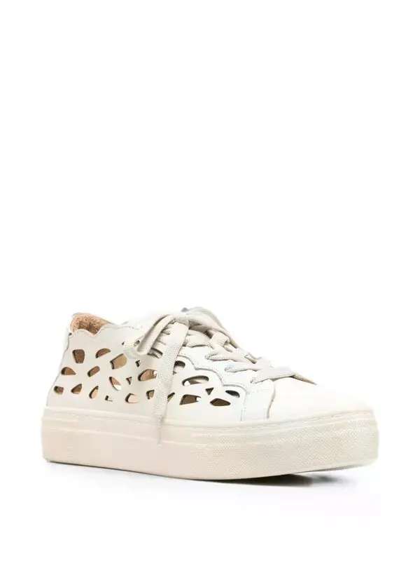 SERGIO MORETTI FIRENZE Cut-out Scalloped Sneakers - Neutrals