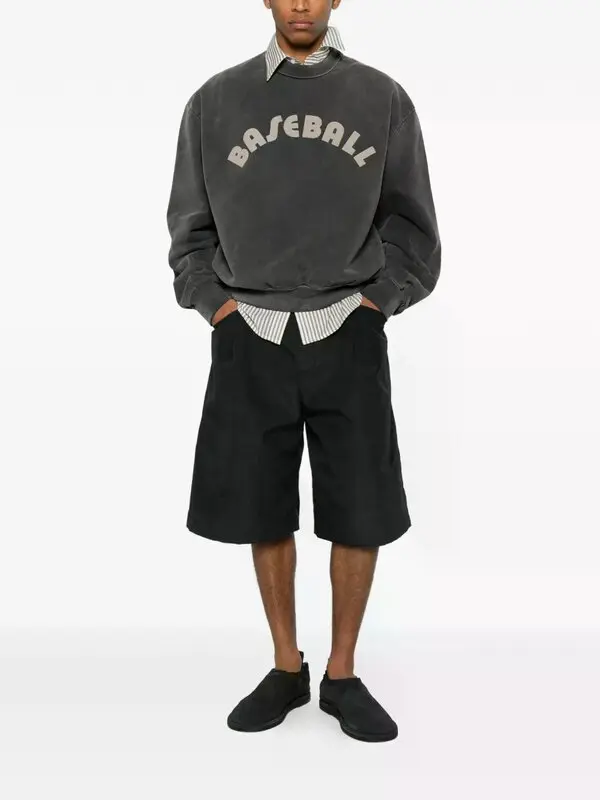 Fear Of God Logo Print Cotton Sweater - Black