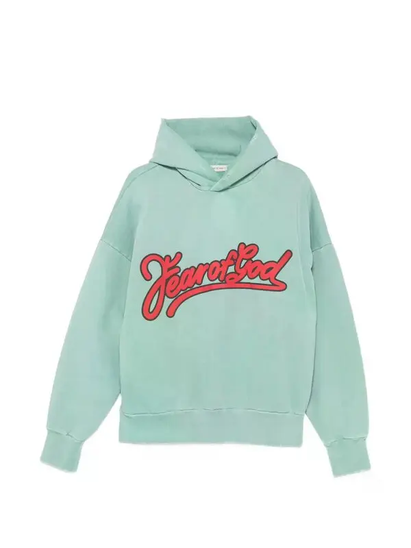 Fear Of God Logo-print Hoodie - Green
