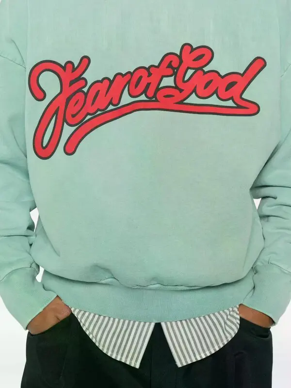 Fear Of God Logo-print Hoodie - Green