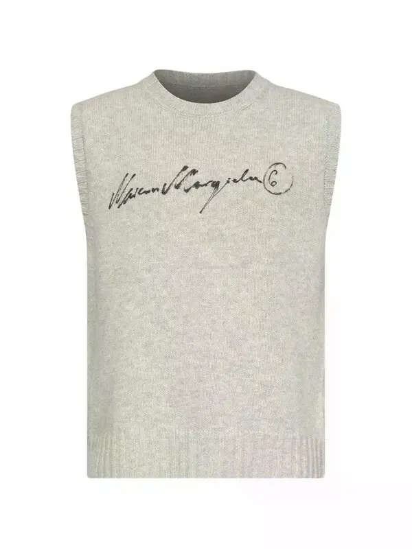 MAISON MARGIELA Sleeveless Knitted Sweater - Grey