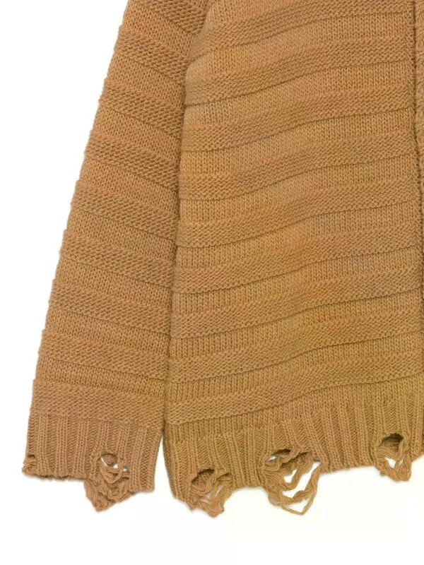 MAISON MARGIELA Distressed Ribbed-knit Cardigan