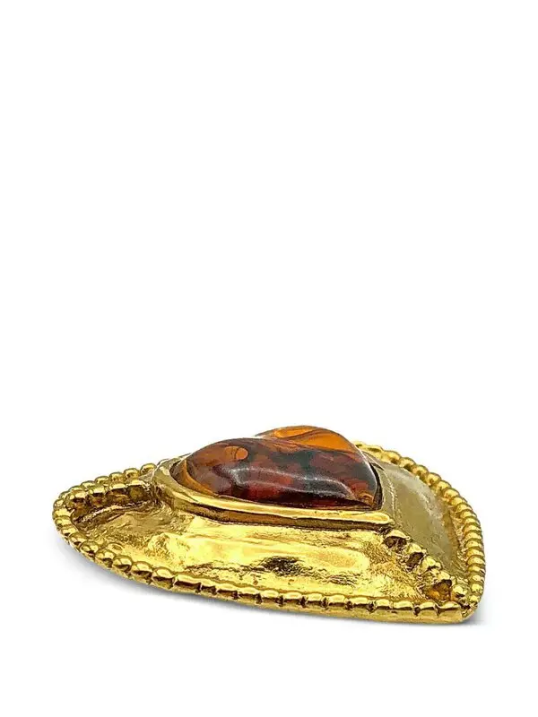 Saint Laurent Enamel Heart Brooch Pendant