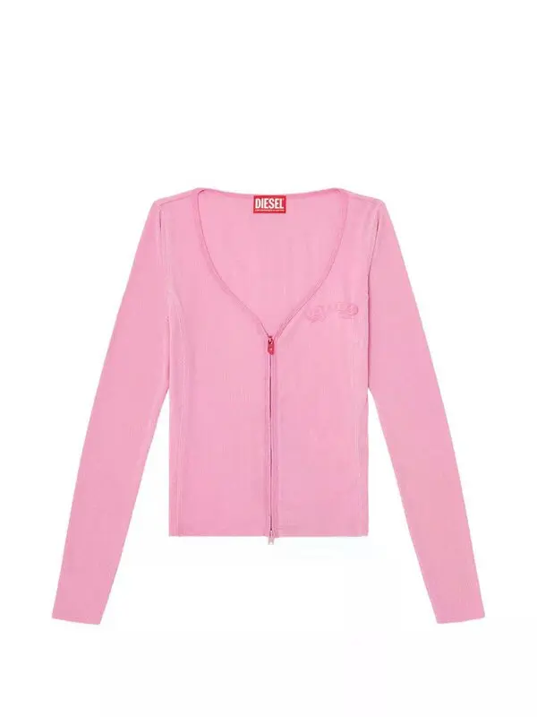 DIESEL® Ribbed-knit Zip-up Cardigan