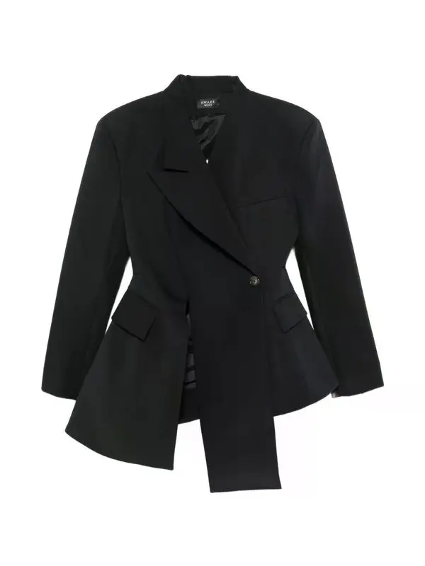 A.W.A.K.E. Mode Asymmetric Hem Single-breasted Blazer - Black