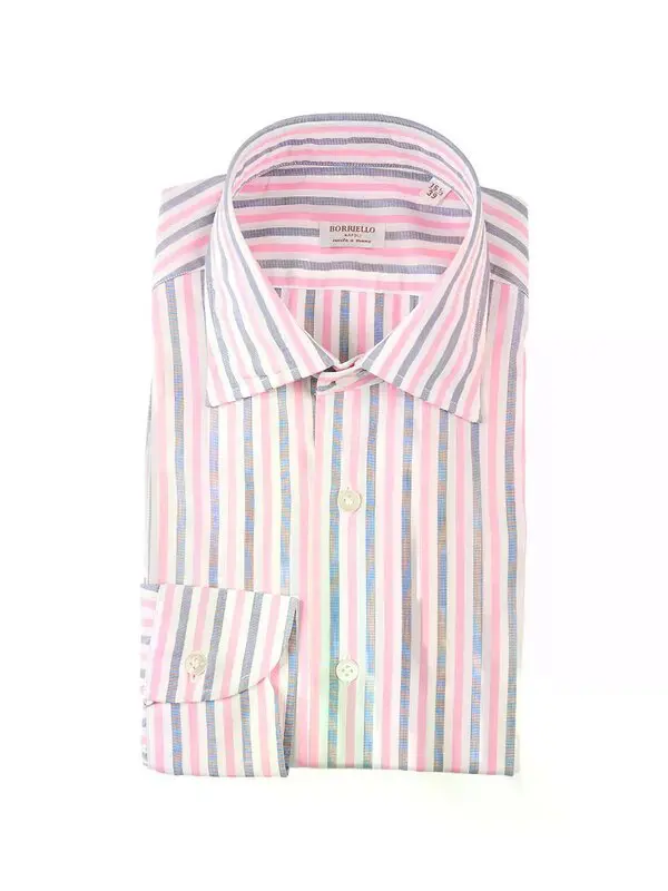 BORRIELLO NAPOLI Striped Long-sleeved Shirt - Pink