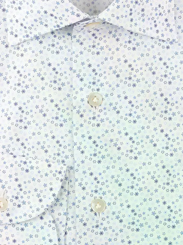 BORRIELLO NAPOLI Floral-print Spread-collar Shirt