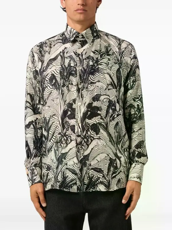 BILLIONAIRE Palms All-over Silk Shirt