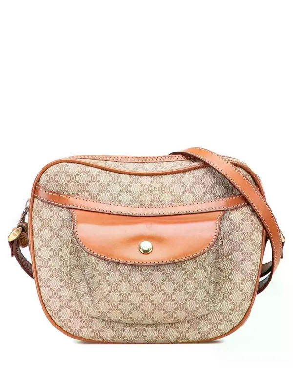 Celine Macadam Coated Canvas Crossbody Bag - Brown