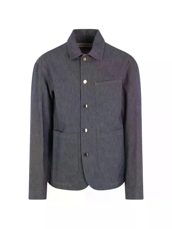 META CAMPANIA COLLECTIVE Julian Contrast-stitched Denim Jacket - Blue