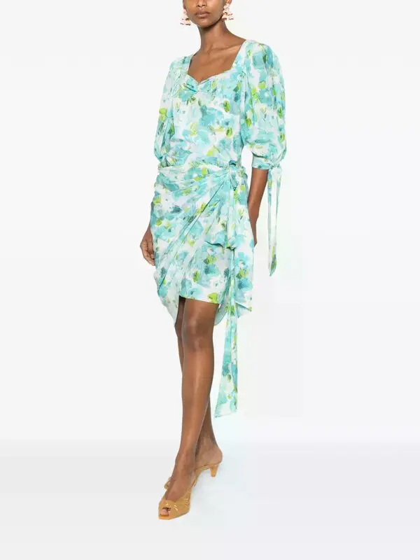 Chloé Asymmetric Floral Print Midi Dress