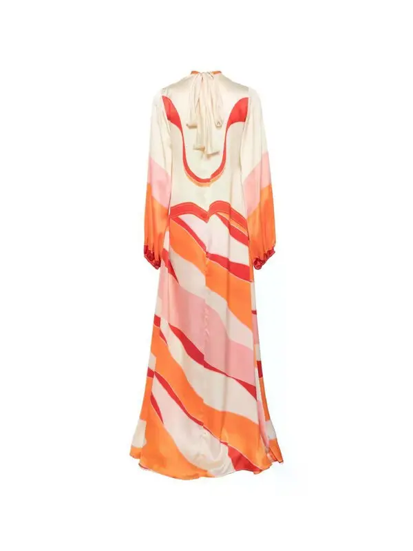 Raquel Diniz Parana" Abstract Print Tie-neck Maxi Dress