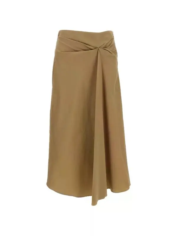 Max Mara Knot-detail Column Midi Skirt - Brown