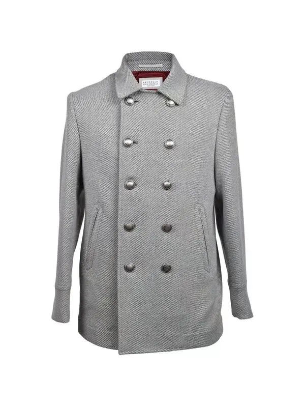 Brunello Cucinelli Double-breasted Pea Coat - Grey