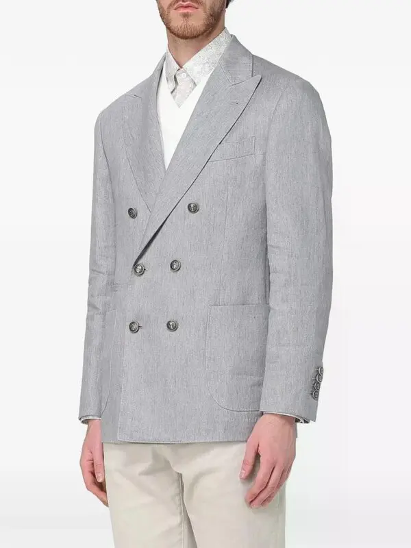 Brunello Cucinelli Double-breasted Linen Blazer