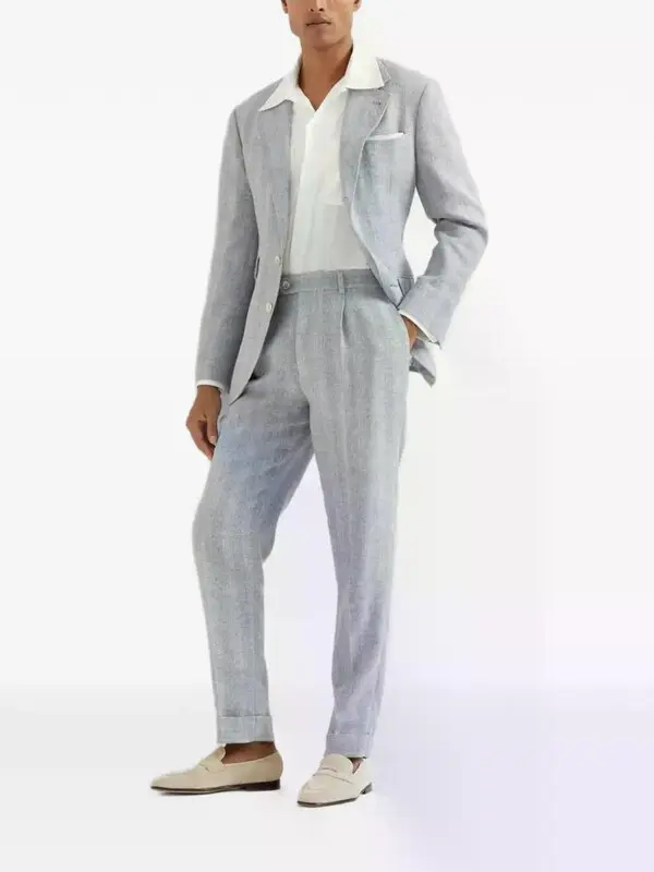 Brunello Cucinelli Herringbone-pattern Single-breasted Blazer