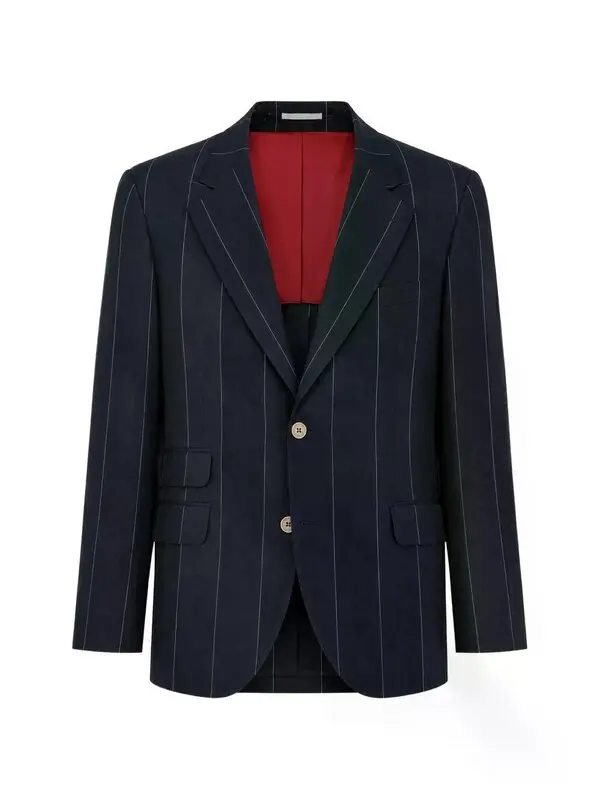 Brunello Cucinelli Pinstripe Linen Blazer