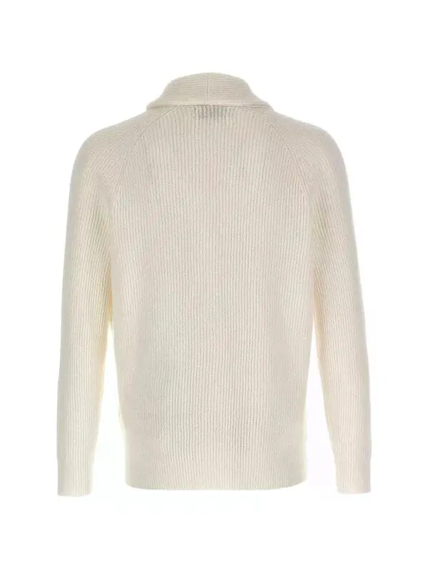 Brunello Cucinelli Ribbed Shawl Collar Cardigan