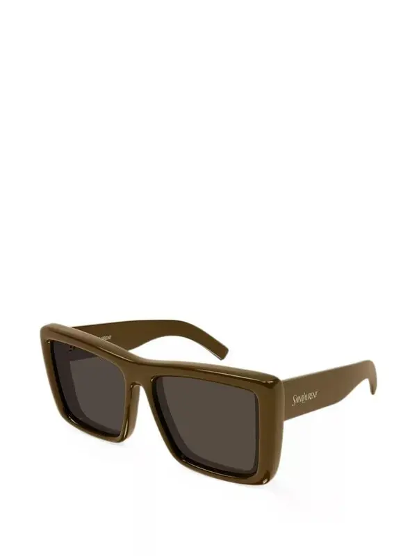 Saint Laurent Howl Rectangle-frame Sunglasses - Brown
