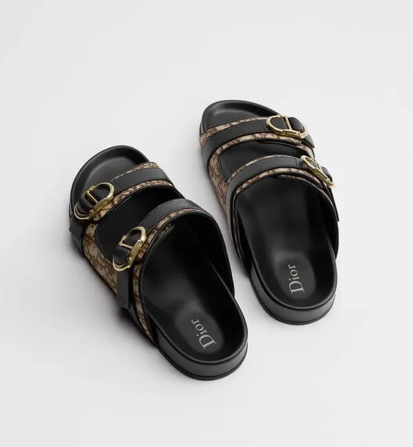 Dior Aqua Sandal With Vintage Gold-finish Buckle