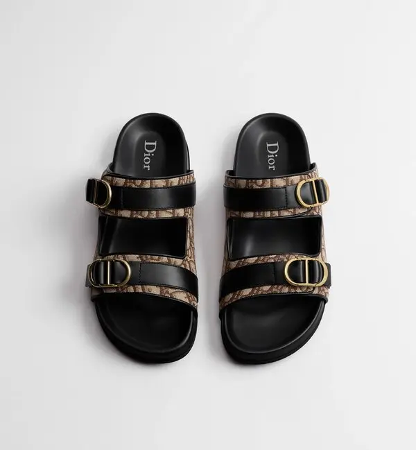 Dior Aqua Sandal With Vintage Gold-finish Buckle