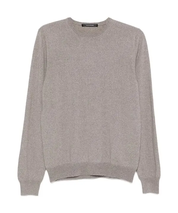Tagliatore Ribbed Hem Long Sleeve Crew Neck Sweater